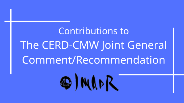 IMADR Submitted Contribution to the CERD- CMW Joint General Comment ...